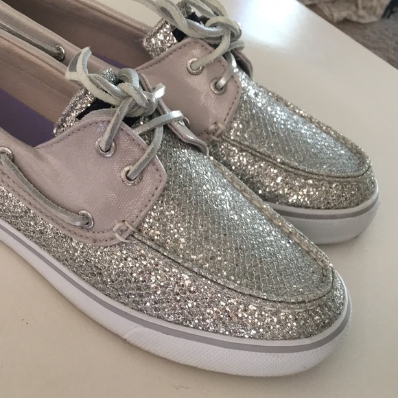 Sperry | Shoes | Sperry Bahama Silver Glitter Boat Shoe | Poshmark